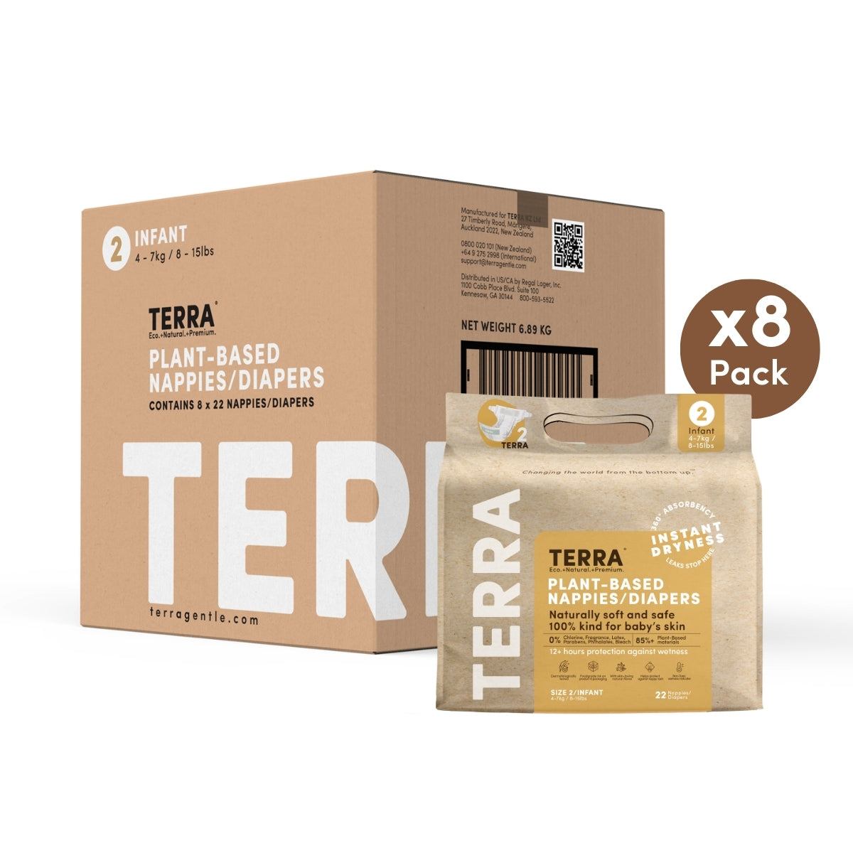TERRA Infant Nappies in NZ (Size 2) - Pack of 22 Nappies